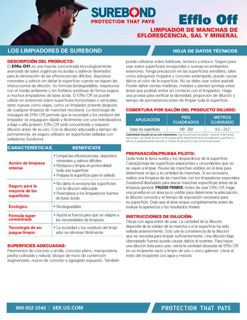 Efflo Off | SEK SUREBOND | Hardscape Installation & Protection