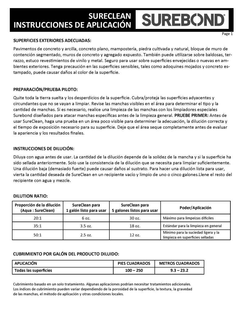 SureClean | SEK SUREBOND | Hardscape Installation & Protection